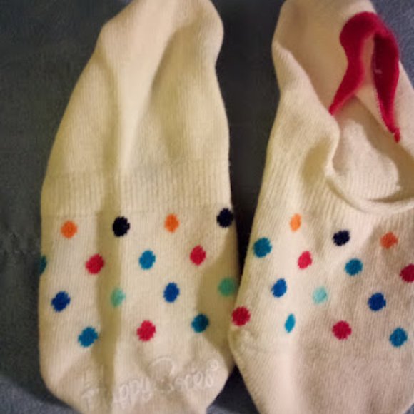 Happy Socks | Accessories | Happy Socks White Dotted Low Socks | Poshmark